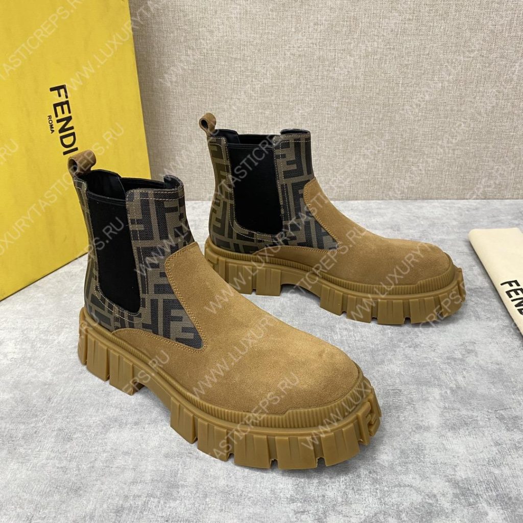 FENDI CHELSEA BOOTS LIGHT BROWN 7U1446AK - LuxuryTastic Replicas